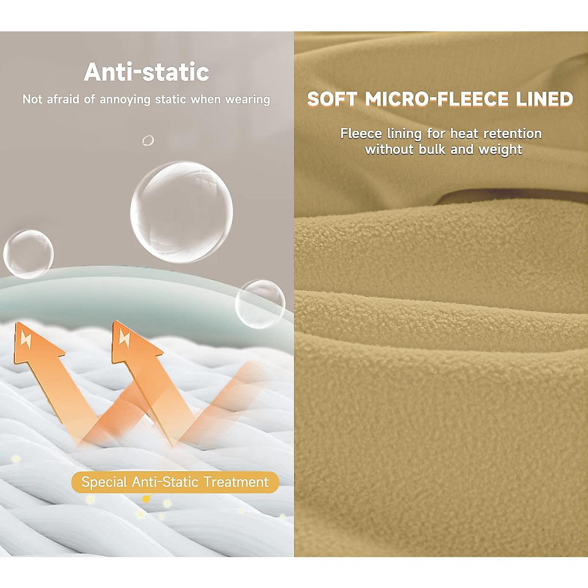 BEARTALON Fleece Sweatpants for Mens Joggers with Pockets Elastic Ankles Drawstring Sweat Pants for Casual Golf Workout Khaki S