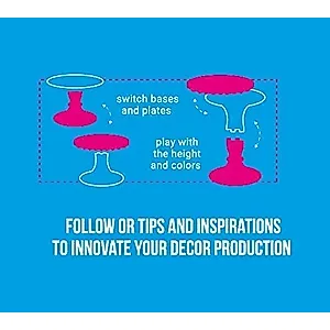 So BOLEIRAS ABS Plastic Colorful Set of 3 Cake Stands (Pink), Easy to use Concept for a More Creative Production for Party, Wedding, Small 9Inchx5Inch, Medium 11Inchx7Inch, Large 12,5Inchx10Inch