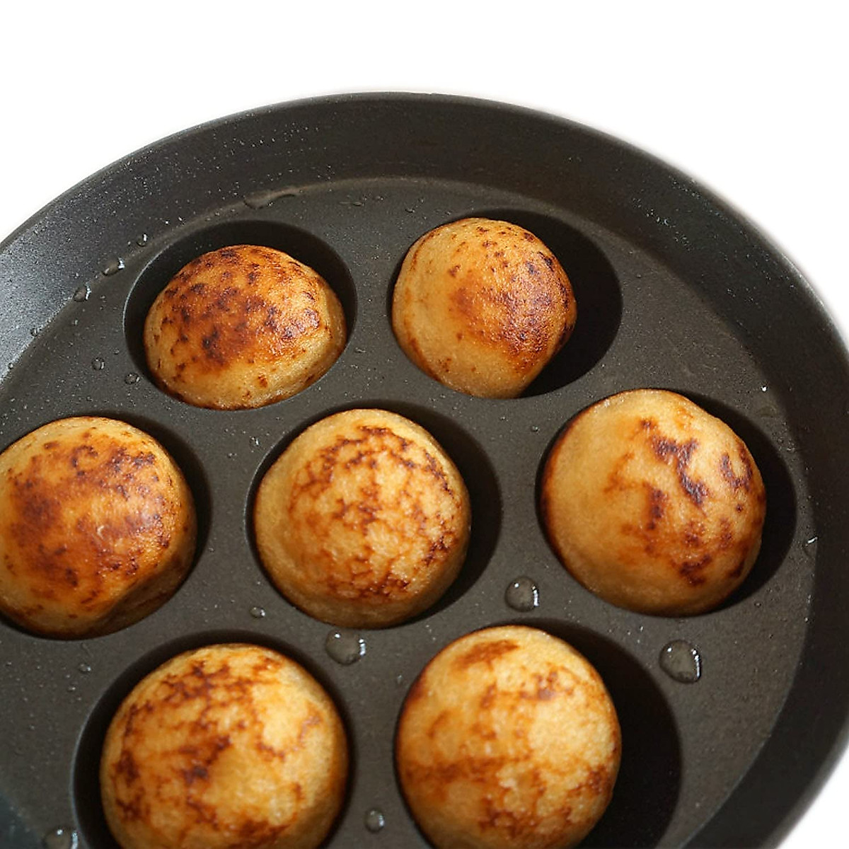 SRIYUG Non-Stick Appam Pan with Stainless Steel Lid, 6.5" x 6" x 1.5"