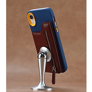 TopFunny Stick on Wallet for Phone Case, Credit Adhesive Card Holder for Back of Phone Cases Flip Leather Zipper Wallet Sleeve Pouch Compatible with iPhone, Samsung Galaxy Most Smartphones Black