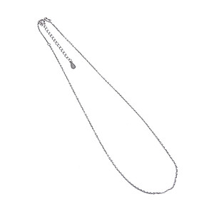 ZEONMEI 925 Sterling Silver 1MM Cable Chain Necklace Spring Clasp Adjustable 15" - 18"