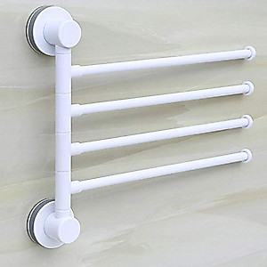 LIRUXUN Towel Holder Swing Out Towel Bar,Bathroom Hand Towel Rack 4-Bar Folding Arm Swivel Hanger Wall Mount