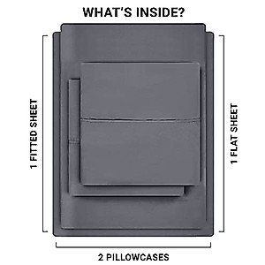 Utopia Bedding Queen Bed Sheets Set - 4 Piece Bedding - Brushed Microfiber - Shrinkage and Fade Resistant - Easy Care (Queen, Grey)