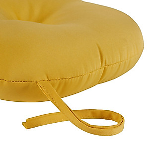 Greendale Home Fashions 15-inch Outdoor Round Bistro Seat Cushion, 2 Count (Pack of 1), Sunburst