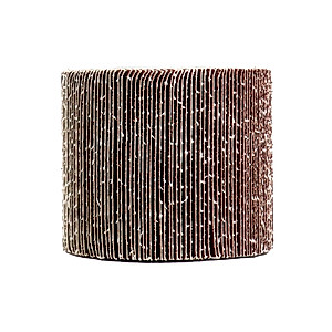 QWORK Flap Sanding Wheel, Wire Drawing Polishing Wheel, Aluminum Oxide Drum Burnishing Brush, 4.5" x 4" with 3/4"-4 Keyway (60 grit), Remove Rust/Weld Burr/Grinding