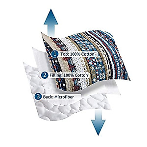 ENJOHOS Boho Striped Cotton Quilt King Size Sets - King Quilt Set for All Season, Lightweight Boho Quilts Bedding Set with 2 Pillow Shams