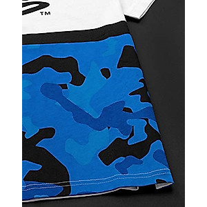 PlayStation Kids T-Shirt Camo Boys Blue White Logo Game Short Sleeve Top 7-8 Years