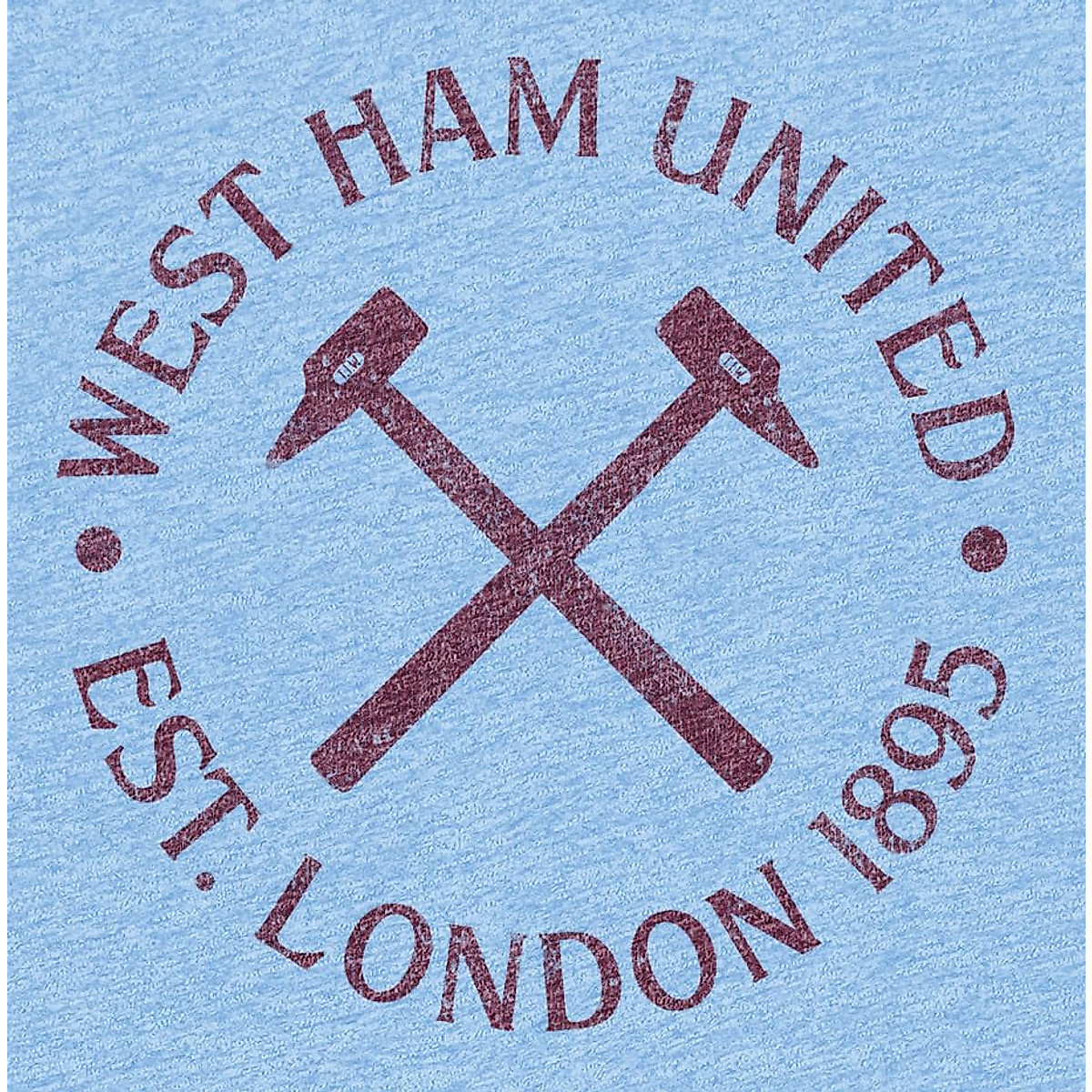 West Ham United Retro Badge Vintage Twisted Triblend Slub Tee - Sky Blue (US, Alpha, X-Large, Regular, Regular)