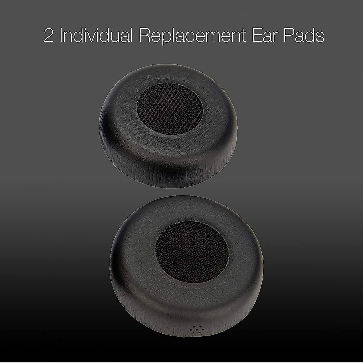 Ear Pad Cushions for Jabra Evolve 75 Wireless Bluetooth Headset, 2pk Spare Leatherette Replacement Cushions for Jabra 75 Evolve and Jabra Evolve Plus UC Headphones by Global Teck