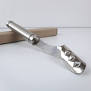 JIANYI Kitchen 2-in-1 Jalapeno Corer, 18/8 Stainless Steel Bell Pepper Corer Tool Remover with Serrated Edges, Jalapeno Pepper Corer and Deseeder For Removing Vegetable Tops & Seeds