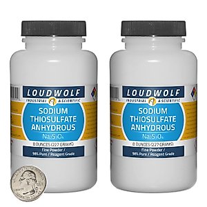 Sodium Thiosulfate Anhydrous / 1 Pound / 2 Bottles / 98% Pure Reagent Grade/Fine Powder