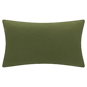 KINGROSE 3D Handmade Flower Throw Pillow Cover Decorative Floral Pillow Case Wool Cushion Cover for Sofa Couch Chair Home Decor 12 x 20 Inches Green