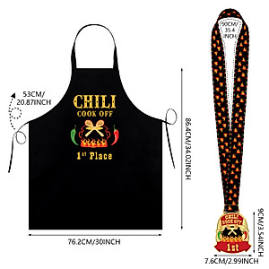 Liitrsh 6 Pcs Chili Cook off Apron Chili Cook off Medals Chili Cook off Prizes 1st/ 2nd/ 3rd Place Chili Cook off Decorations for Men Woman Family Friends