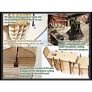 The Black Pearl Golden Version 2021 Wood Model Ship kit 31 inch