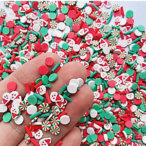EHOPE Fake Sprinkles Fake Christmas Sprinkles Polymer Clay Sprinkles Polymer Sprinkles Christmas Polymer Clay Slices Fake Candy Sprinkles for Nail Art DIY Crafts Cake Phone（Christmas-90g-9 Styles）