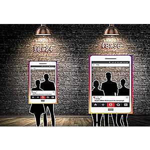 Customize Cell Phone Social Media Frame Photo Booth Prop - sizes 36x24, 48x32; Personalized Party Social Banner Home Decorations, Handmade Party Supply Photo Booth Frame