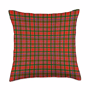 The Celtic Flame Plaid Tartans MacAlister Tartan Scottish Plaid Throw Pillow, 18x18, Multicolor