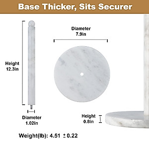 Koville African Natural Marble Paper Towel Holder Countertop, Genuine Stone Paper Towel Holder Stand for Kitchen Storage, for Standard or Jumbo-Sized Rolls(Namib Fantasy)