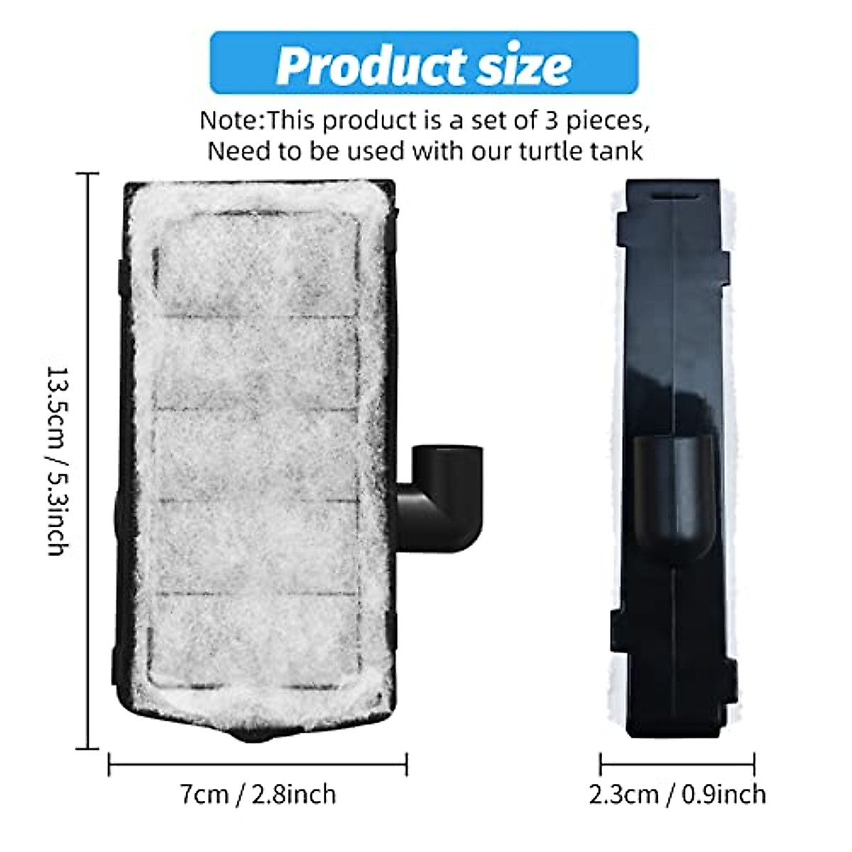 Wedoelsim 3 Pieces Set - Integrated Turtle Tank Filtration Accessories