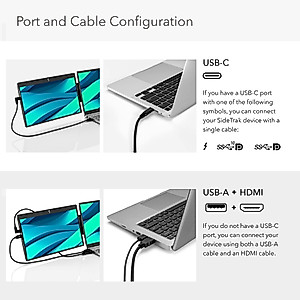 SideTrak Swivel 14” Patented Attachable Portable Monitor for Laptop | FHD TFT USB Rotating Laptop Dual Screen | Mac, PC, & Chrome Compatible | Fits All Laptops | Powered by USB-C or Mini HDMI (Black)