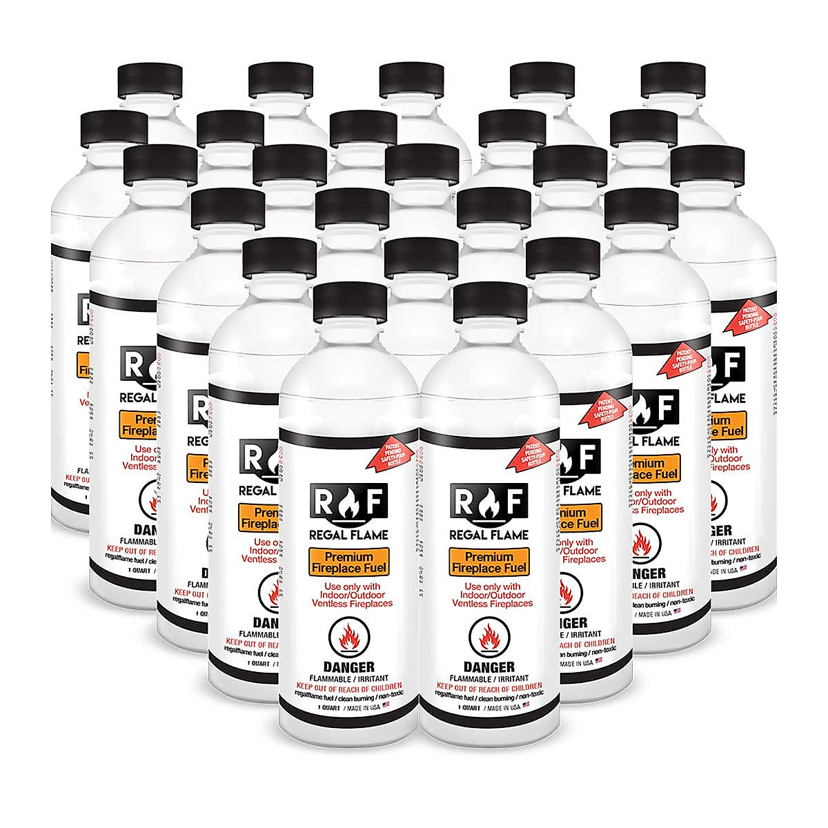 Regal Flame 1 Quart Bio-Ethanol Fireplace Fuel 24 Bottles
