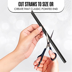 Jumbo Smoothie Straws, 100 pack, 10.5 in, Boba Straw, Extra Wide & Fat, Black, 0.5" Diameter, Large, Polypropylene Plastic, BPA Free, Reuseable for Milkshakes, Tea, Coffee, Bubble Milk | Houseables