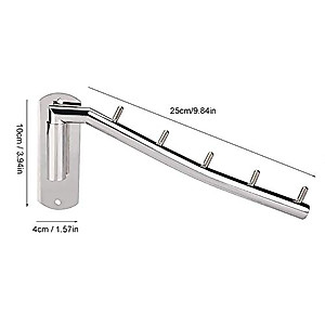 Fdit 15" Folding Wall Mounted Clothes Hanger Rack Stainless Steel Swing Arm Wall Mount Clothes Rack 180°Swivel Bar Wall Clothes Hanger
