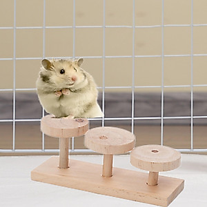 Hamster Platform Toy, Small Pet Wooden Platform Rat Climbing Chew Toy Rodent Ladder Bridge Wooden Hamster Playground Platform for Cage Accessories