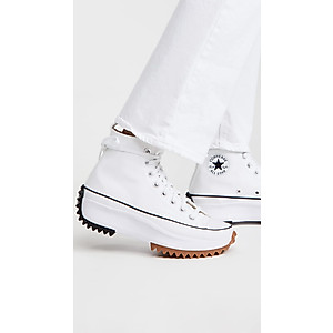 Converse Run Star Hike Hightop Sneakers, White/Black/Gum, 10.5 US Women/9 US Men