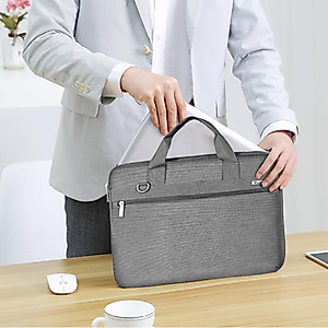 Voova Laptop Bag 15.6 Inch, 360° Protective Laptop Case Sleeve Compatible with MacBook Air 15 M2, MacBook Pro 15/16, 15-16” Lenovo Asus Acer Dell Hp, Waterproof Computer Bag Slim Briefcase, Grey