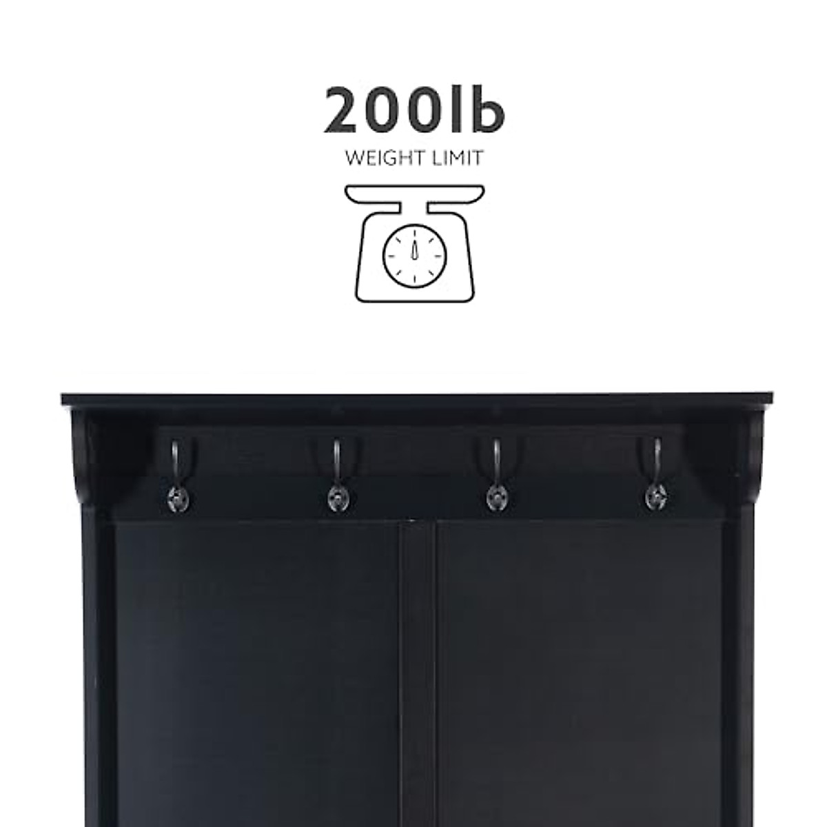 Linon Home Decor Anna Hall Tree-Wide Bench, Black