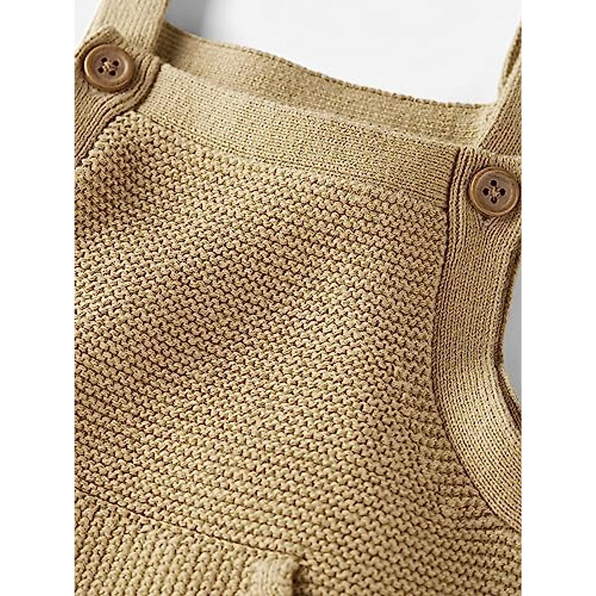 little planet by carter's unisex-baby Organic Cotton Sweater Knit Overalls, Camp Khaki, 3 Months