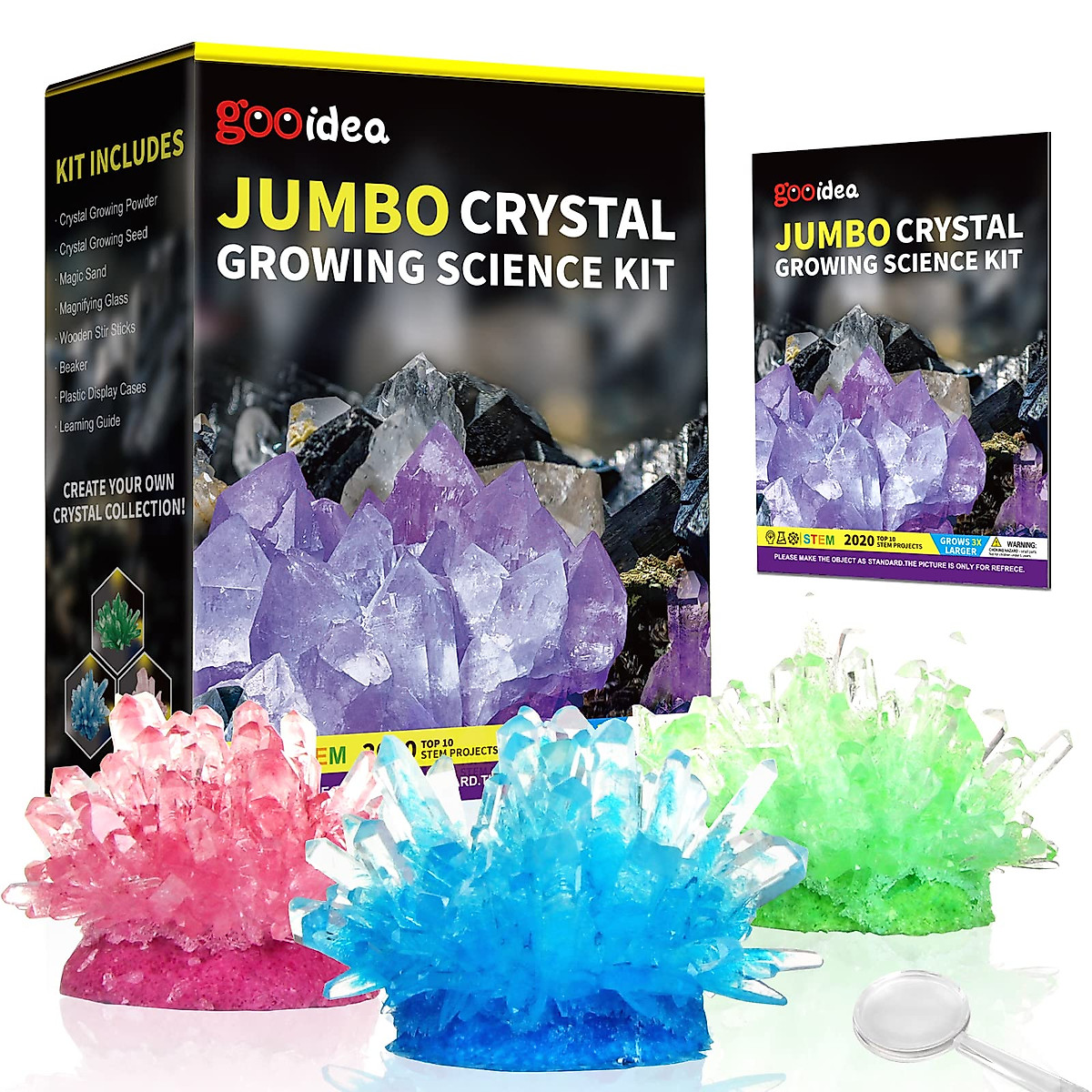 science kits for kids age 8-12, Jumbo Crystal Growing Kit, Grow Crystals Within 24 Hours, Toys & Gifts for Kids Ages 5 6 7 8 9 10 11 12, STEM Learning & Education Toys for 5+ Boys & Girls