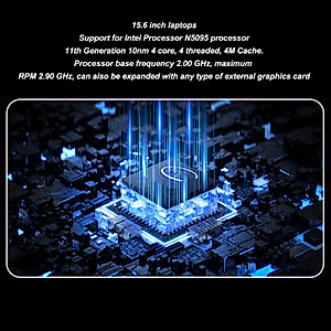 EBTOOLS 15.6in Laptop with 7in Sub Touch Screen, for Intel Celeron N5095 4 Core CPU, 16G LPDDR4, up to 512GB Expantion, Front 0.3 MP Camera, 8000mAh, for Win 11 10 (US Plug 16G+256G)