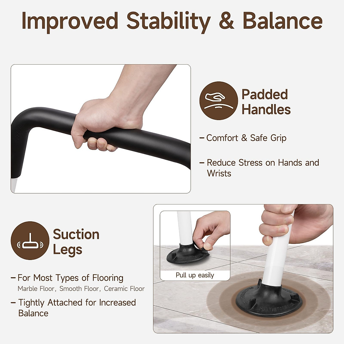 WAYES Toilet Safety Rails - Toilet Arms for Elderly, Fit for Most Toilet, Up to 300 Lbs, Adjustable Height & Width