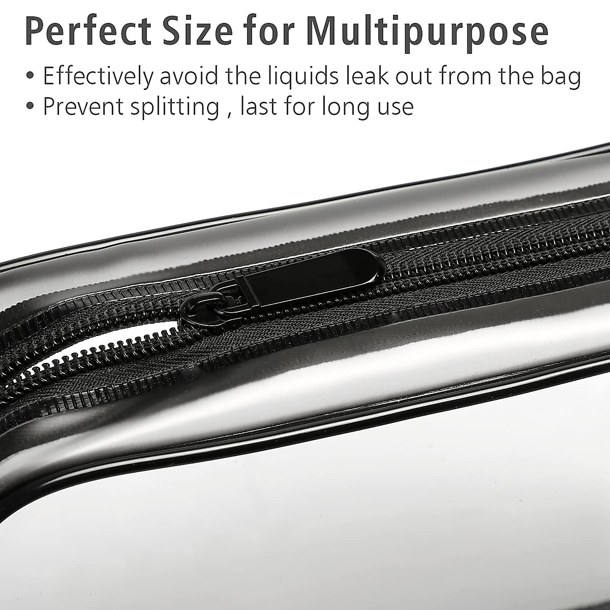 PACKISM Clear Toiletry Bag - 3 Pack TSA Approved Toiletry Bag Quart Size Bag, Travel Makeup Cosmetic Bag for Women, Carry on Airport Airline Compliant Bag, Black