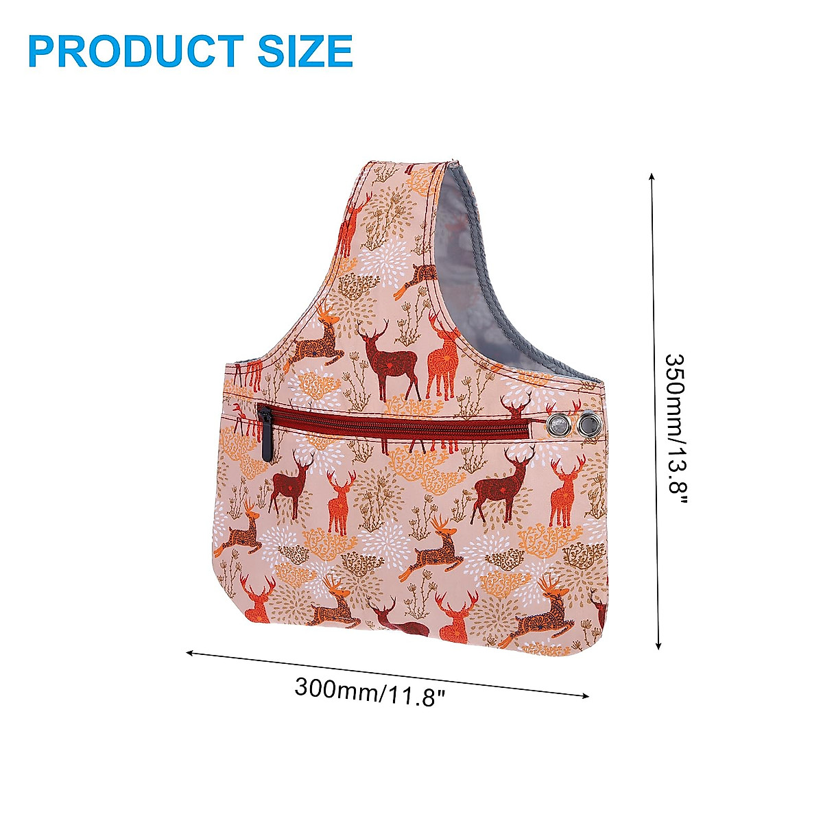 PATIKIL Crochet Bag, Small Mini Yarn Storage Organizer Knitting Accessories and Supplies Shoulder Skein Ball Case Holder for Crocheting, Deer Orange