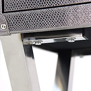 Empire Art Direct Leather Console Table, 44" x 16" x 32", Elegant Silver Faux Lizard Skin