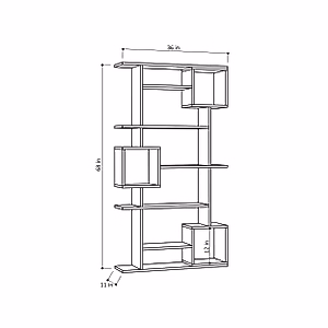 Ada Home Décor Barrett Bookcase, 36'' x 68'' x 11'', Oak