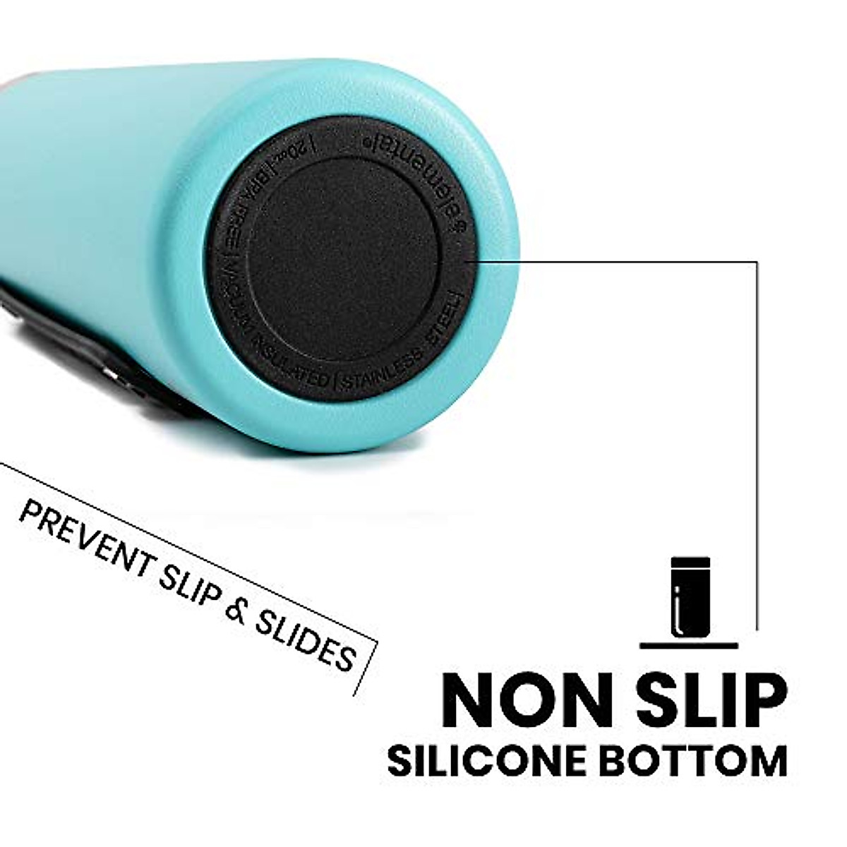 Elemental Iconic Stainless Steel Water Bottle Infuser, 20oz Triple Wall Vacuum Insulated Water Bottle, Reusable Fruit & Tea Infuser Thermal Bottle with Internal Strainer and Bamboo Lid - Robin's Egg