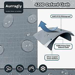 Outdoor Cushion Storage Bag Square Cushion Storage Bags Water Resistant All Weather Protection with Zipper and Handle Garden Furniture Cushion Carrying Bags-81x81x61cm/32"L x 32" W x 24" H (Grey)