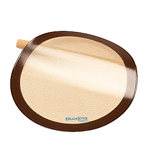 Bluedrop Round Silicone Baking Mats and Perforated Baking Sheet Sets For Toaster Oven Liners Pizza Tarlets Bread Cooking Sheets Air Fryer Non Stick Baking Mats Pack of 2