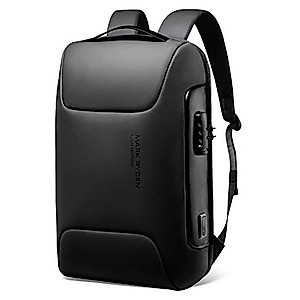 Anti-Theft Backpack,MARK RYDEN Business Waterproof Backpack For Men College Travel Flight with USB Port Charging ＆TSA Lock Fits For 15.6 Inch Laptop,Black