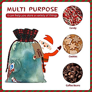 Allgobee Christmas Drawstring Gift Bags Fish-Japanese-Pond-Watercolor Buffalo Plaid Drawstring Bag Party Favors Bags