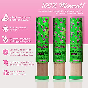 Sunny Chick Sunscreen Powder- Tinted Brush-On Mineral Sunblock SPF30 .23OZ (Medium)
