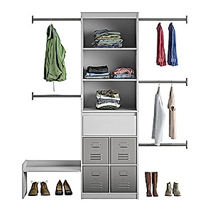 Little Seeds Grow with Me Grey Adjustable Kids’ Closet Organizer System
