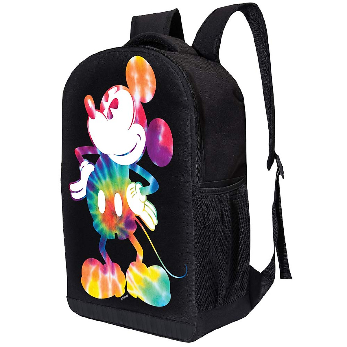 Disney Mickey Mouse Black Backpack - Tie Dye Mickey Mouse 17 Inch Air Mesh Padded Bag (Tie Dye)