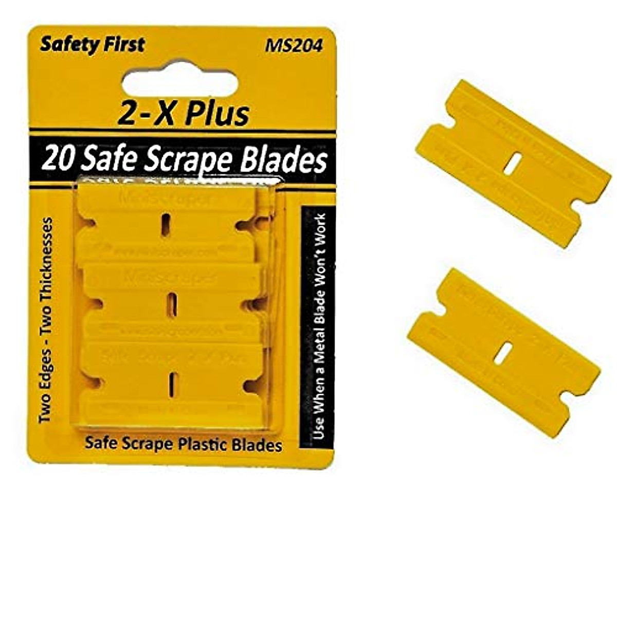 MINISCRAPER 20 Plastic Razor Blades Double Edged with Thicker and Thinner Edges/Decal Remover 2X Plus