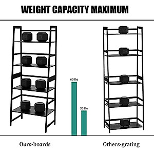 WTZ Bookshelf Book Shelf, Bookcase Storage Shelves Book case, Ladder Shelf for Bedroom, Living Room, Office MC-801(Black)