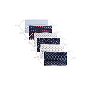 Perry Ellis Reusable Pleated Woven Fabric Face Masks (Pack of 6, Assorted Prints and Colors), Assorted - Pleated, One Size